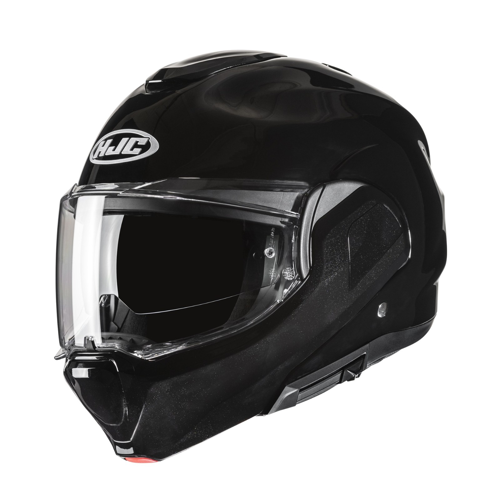 HJC F100 Solid Metal Black flip-back helmet