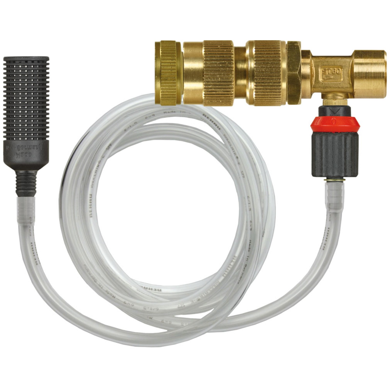 Low pressure injector + flow regulation 2 m. chemical hose