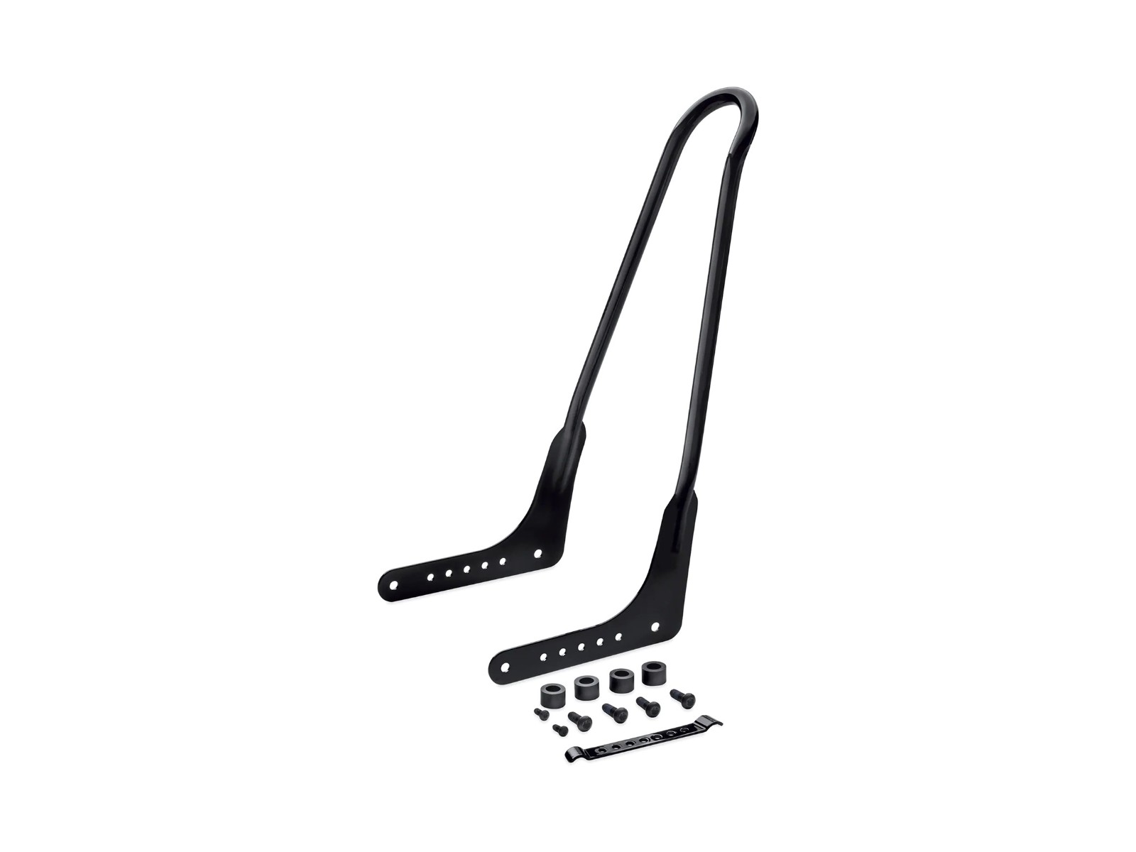 Einteilige starr montierte hohe Sissy Bar - schwarz