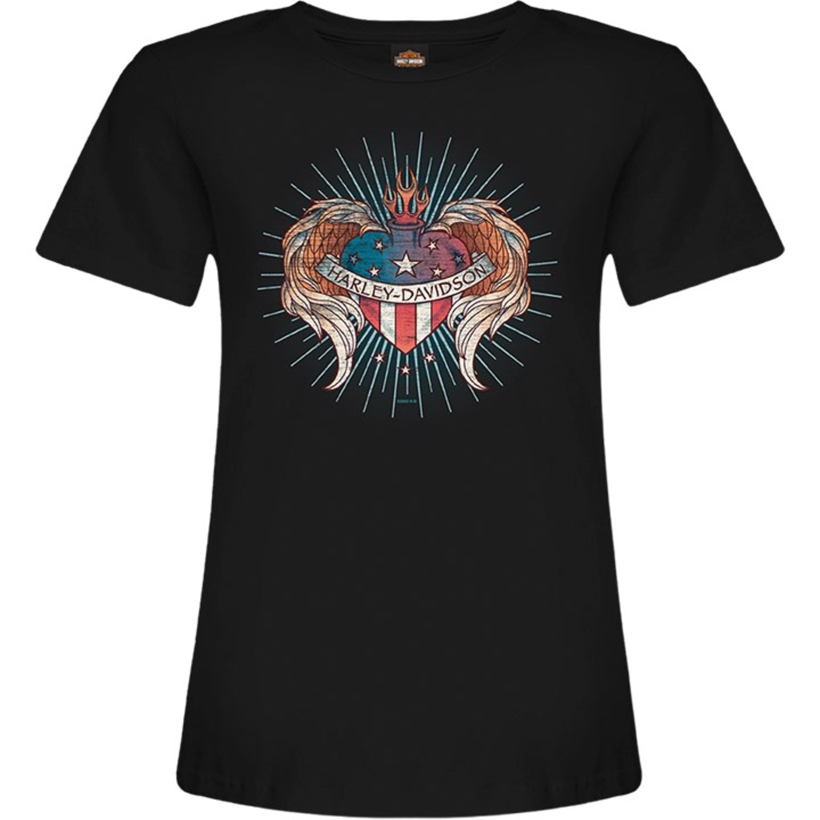 Harley® Heart – T-Shirt– schwarz – Tough Stuff Rückenaufdruck klein