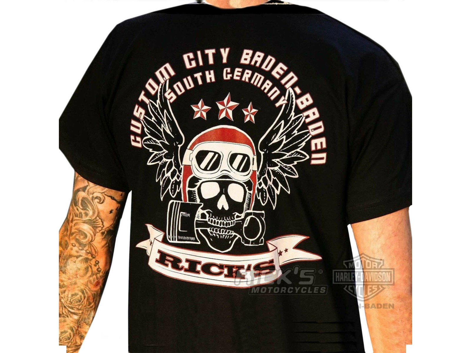 Rick´s Motorcycles "Custom City" T-shirt, Skull 33-CS2017