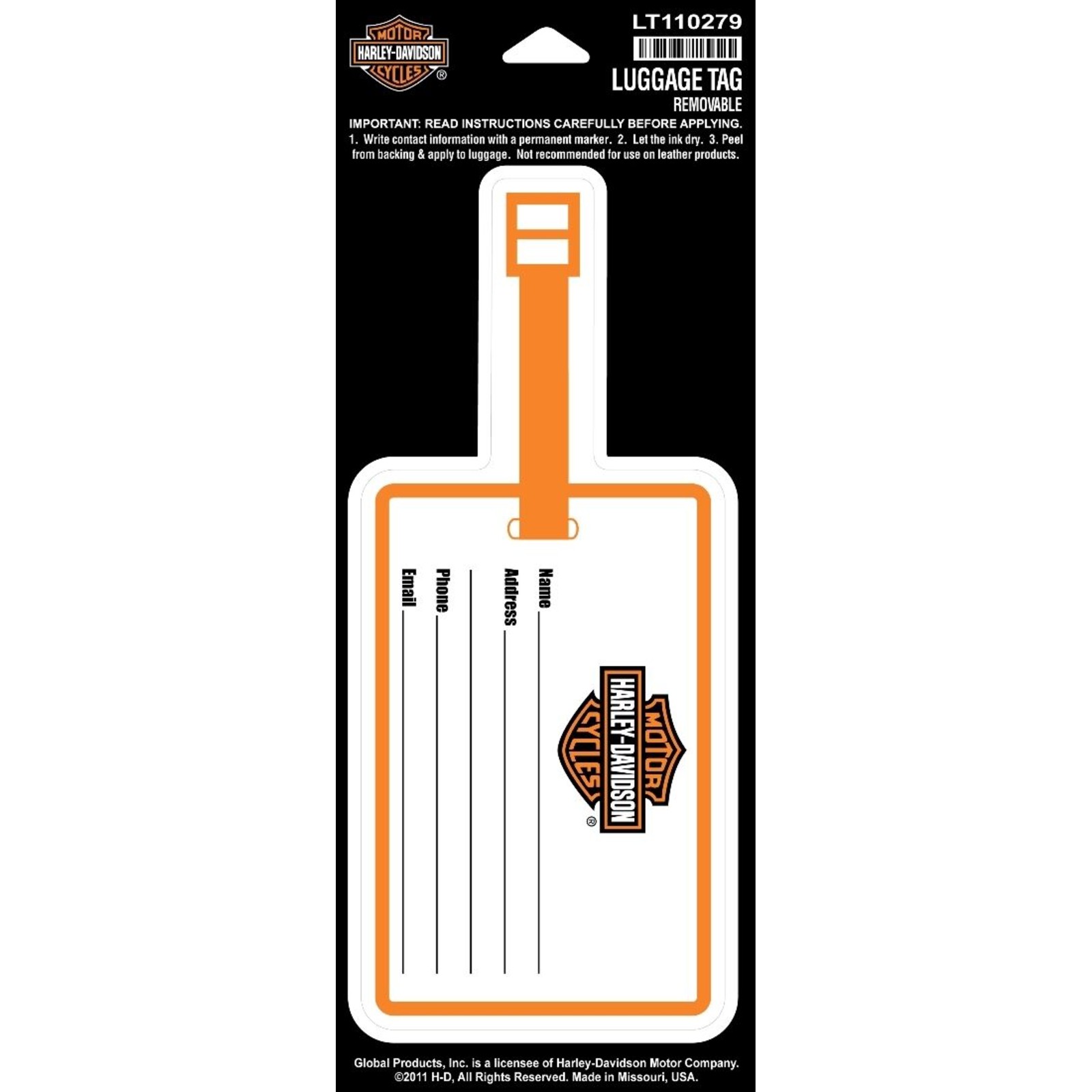 Harley-Davidson address tag "B&S LOGO" LT110279