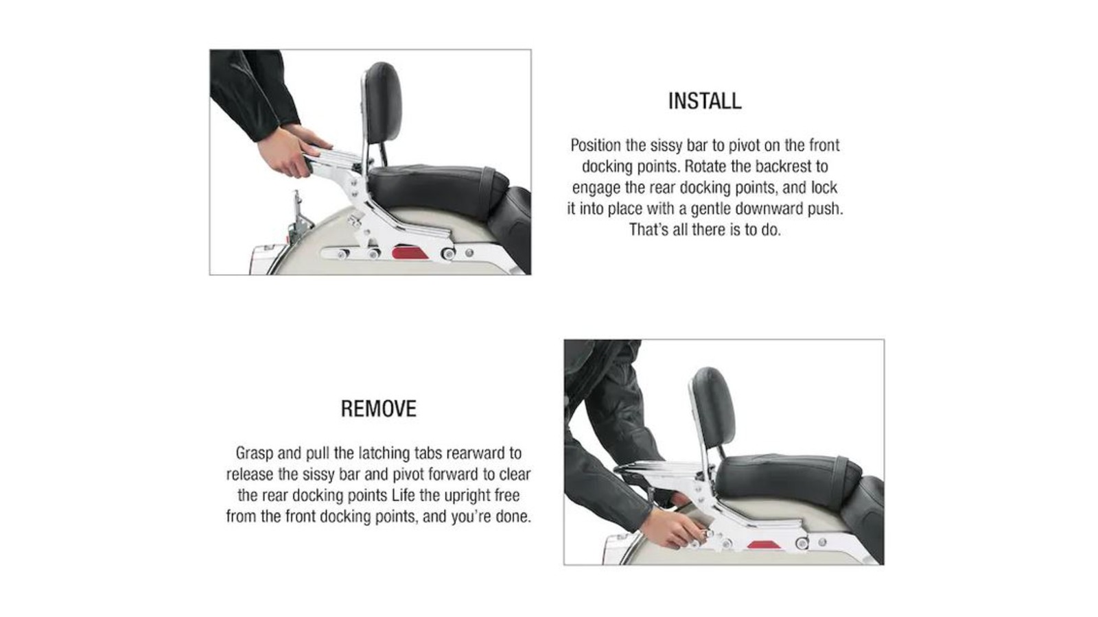 Harley-Davidson HoldFast Sissy Bar Upright 52300448 Kurz Sch