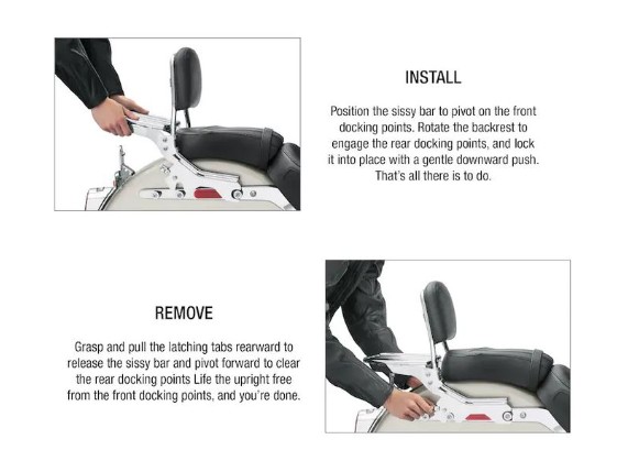 Harley-Davidson HoldFast Sissy Bar Upright - Short - Gloss B