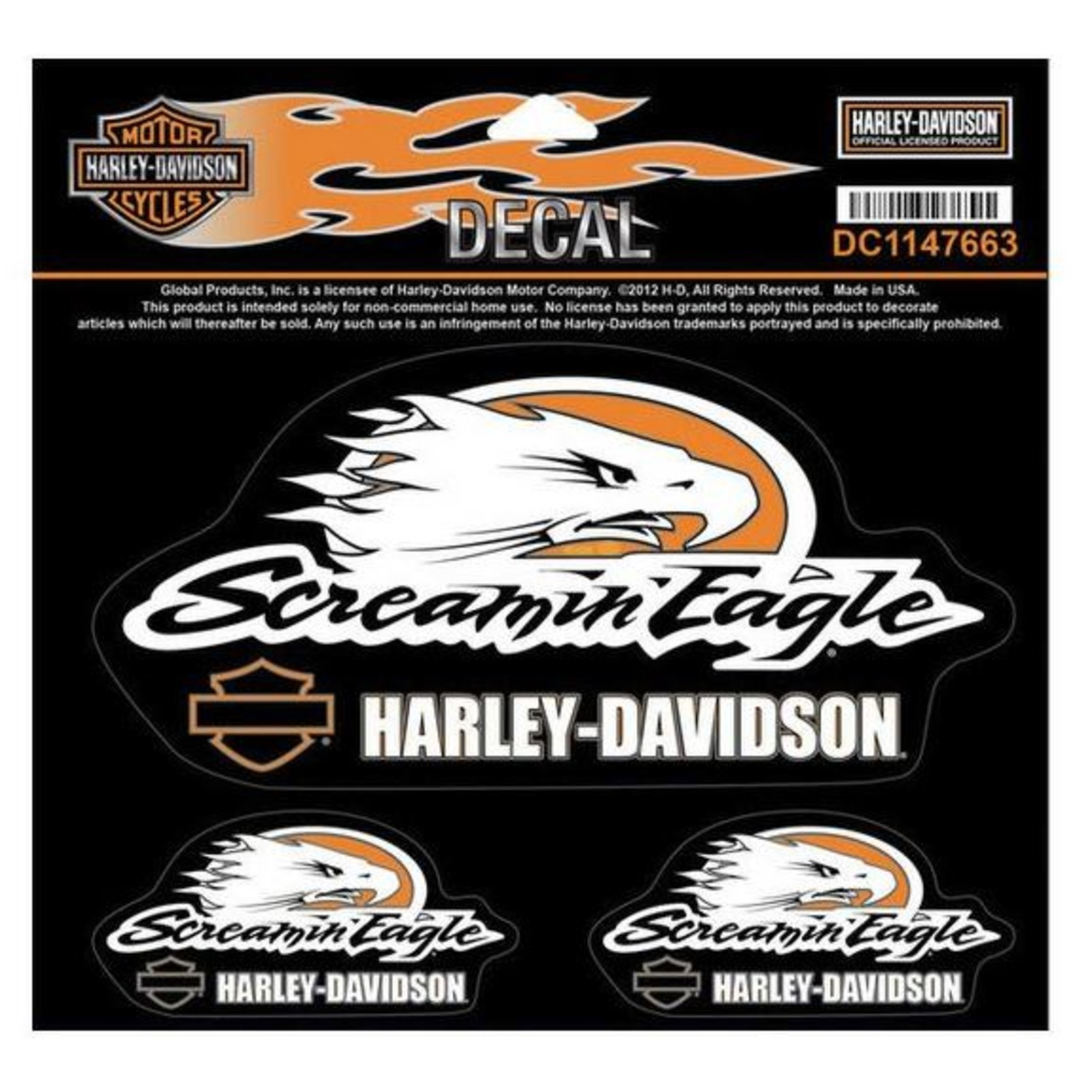 Aufkleber Screaming Eagle H-D