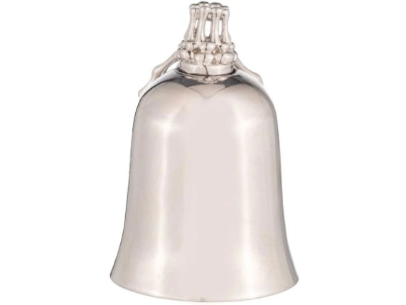 Skeleton Hand Bar & Shield Logo Ride Bell, Silver