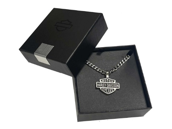 Harley-Davidson® Men's 24 in. Bar & Shield Script Chain Necklace ...