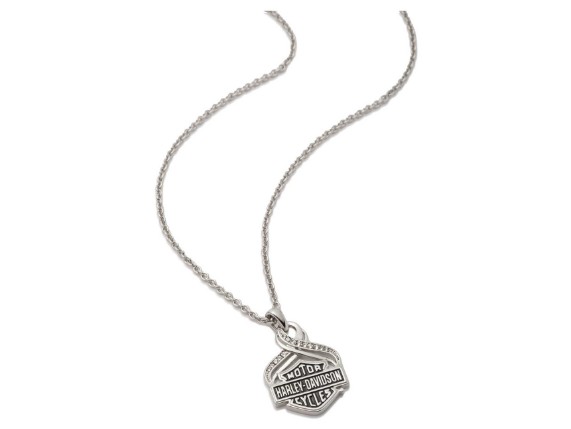 Harley-Davidson® Women's 18in Bar & Shield Crystal Twist Pendant ...