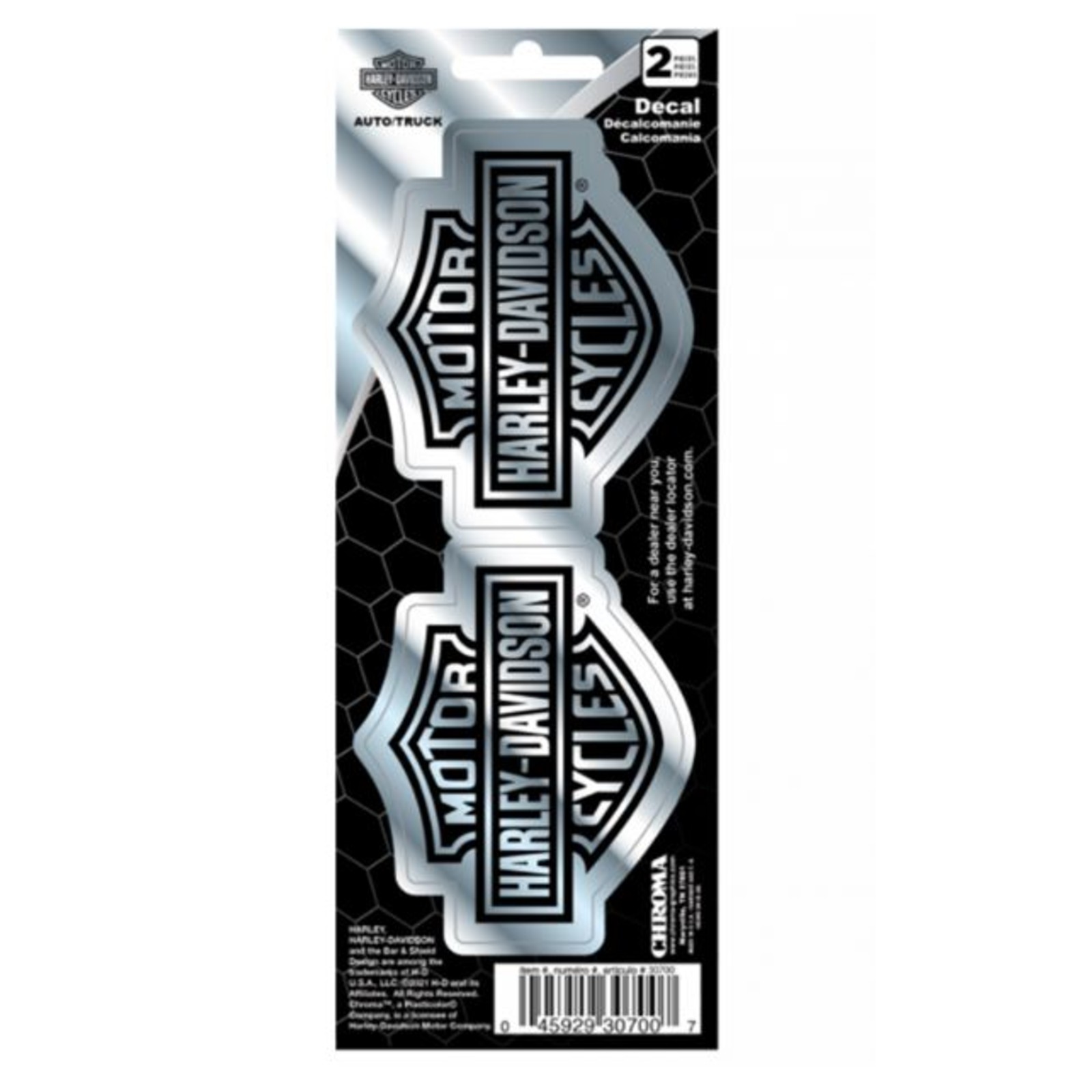 H-D®Sticker: Small Chrome B&S Decal