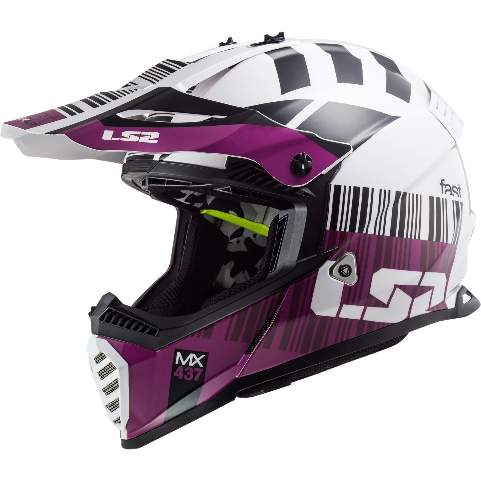 Crosshelm LS2 MX 437 Fast Evo X-Code White Purple