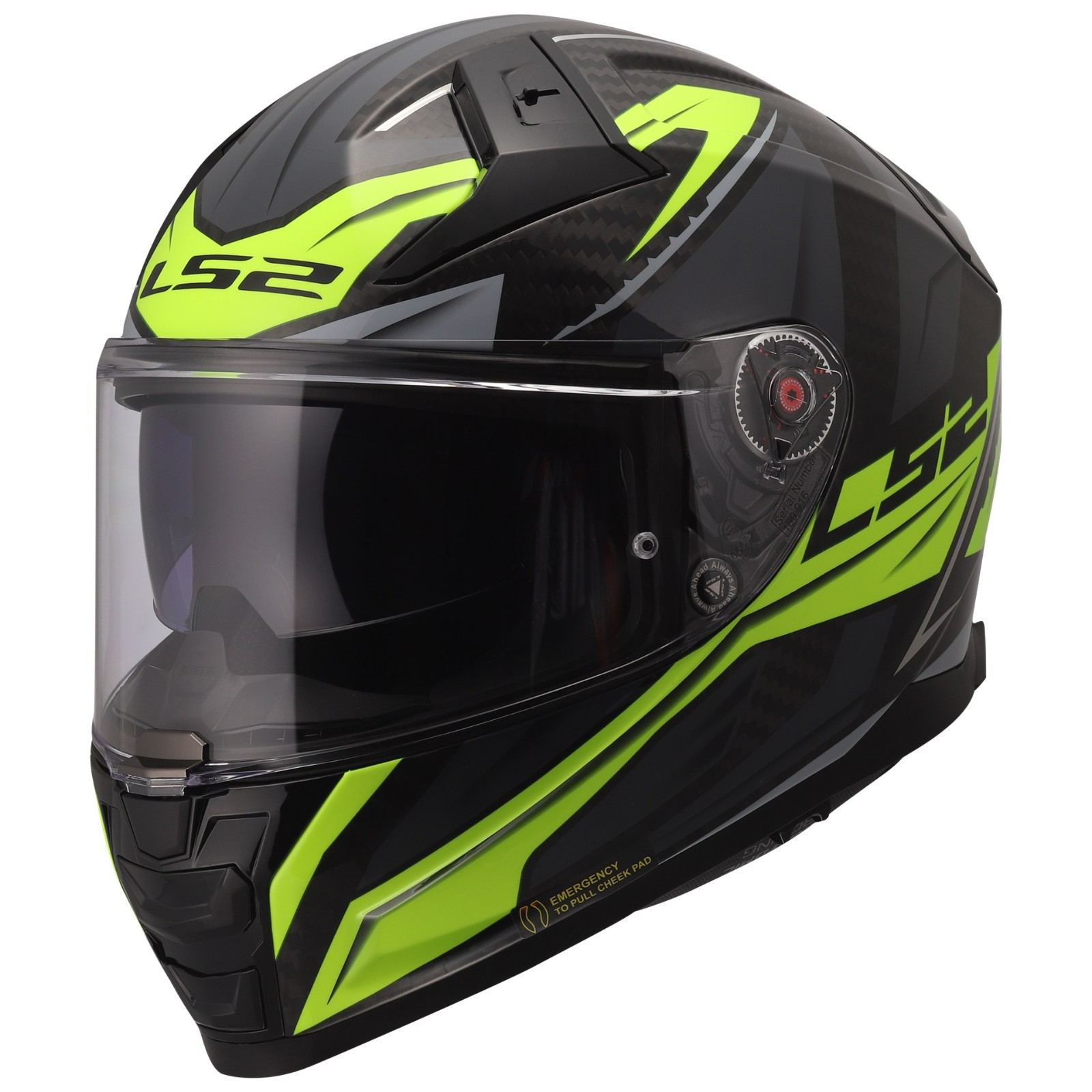 Casco LS2 FF811 Vector II Carbon Savage HV Giallo Nero