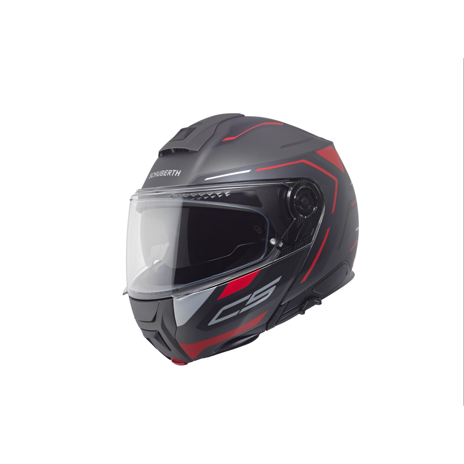 Klapphelm Schuberth C5 Omega Anthrazit rot matt