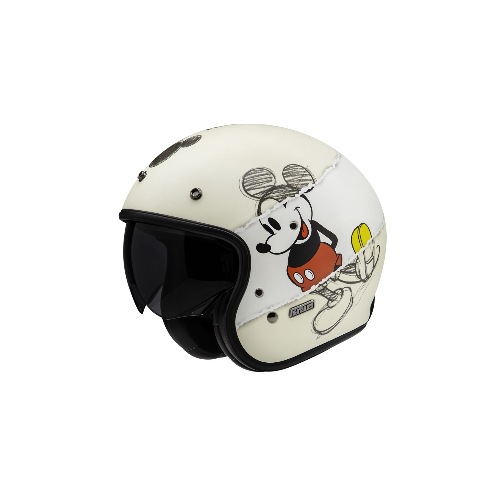 V31 Disney Mickey Sketch Open Face Helm Jethelm Motorradhelm MC1SF weiß ...