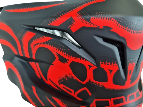 Kinnteil Maske Scorpion Exo Combat Evo Mask Samurai Neonred Black Matt