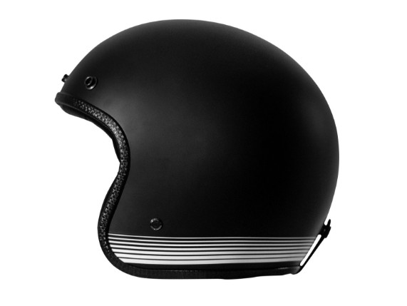 Fonzie Matt Black White Open Face Helm Jethelm Motorradhelm