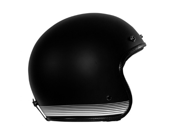 Fonzie Matt Black White Open Face Helm Jethelm Motorradhelm