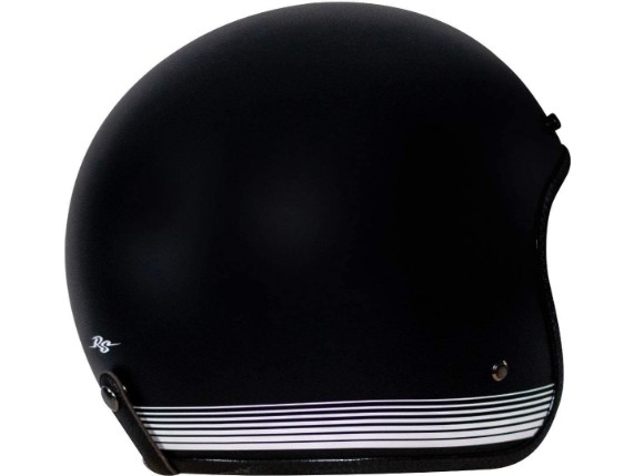 Fonzie Matt Black White Open Face Helm Jethelm Motorradhelm