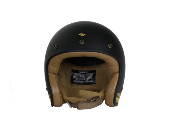 Fonzie Matt Black Yellow Open Face Helm Jethelm Motorradhelm