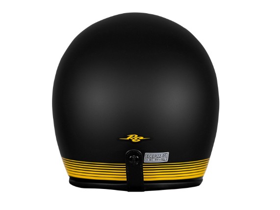 Fonzie Matt Black Yellow Open Face Helm Jethelm Motorradhelm