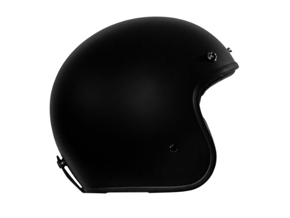 Fonzie Solid Matt Black Open Face Helm Jethelm Motorradhelm
