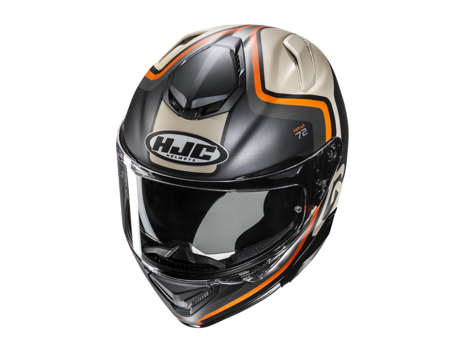 RPHA 72 Ernem MC7SF Motorrad Helm Beige Grau Orange Matt mit Sonnenblende
