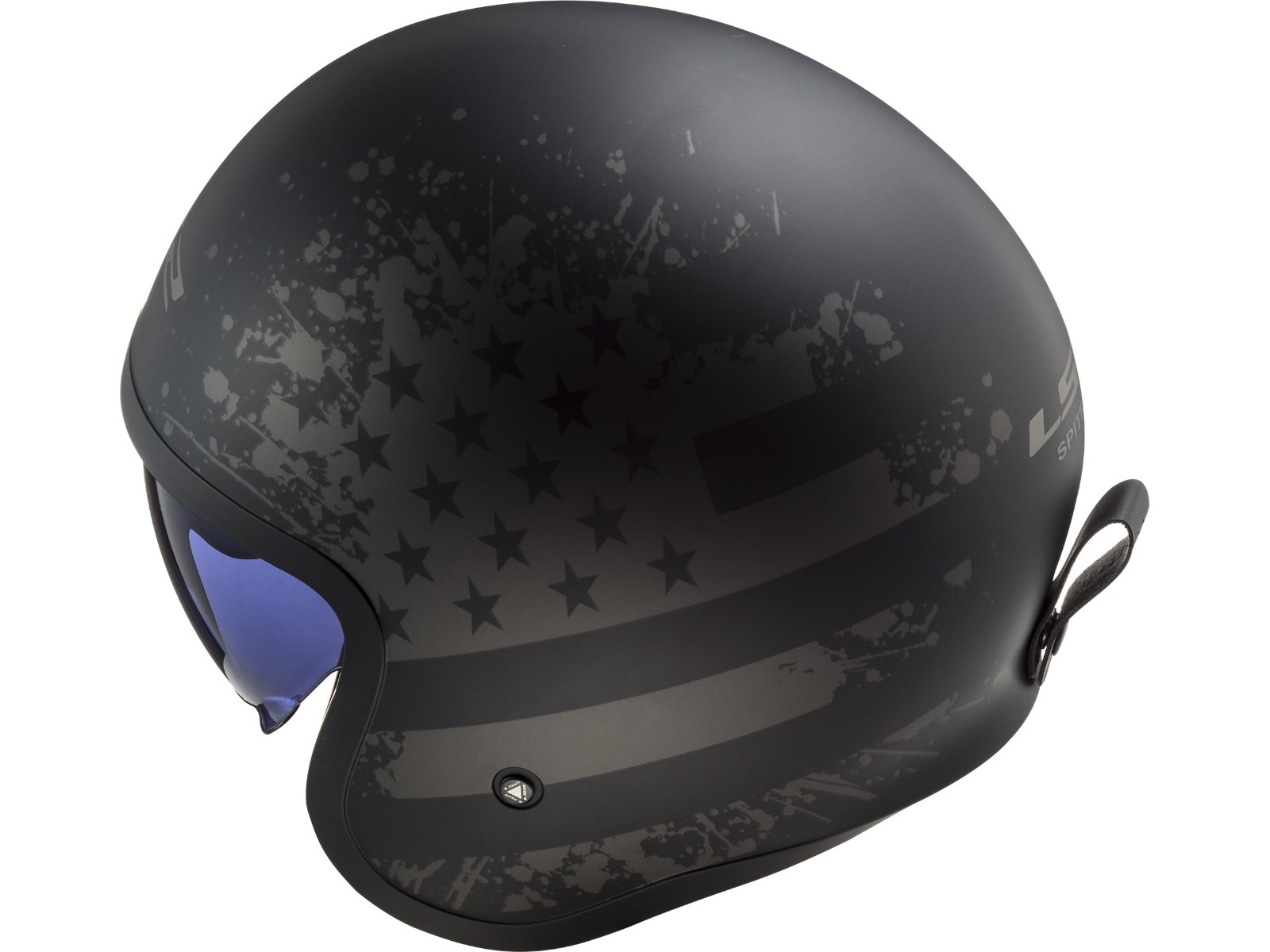 OF599 Spitfire II Black Flag motorcycle open face helmet