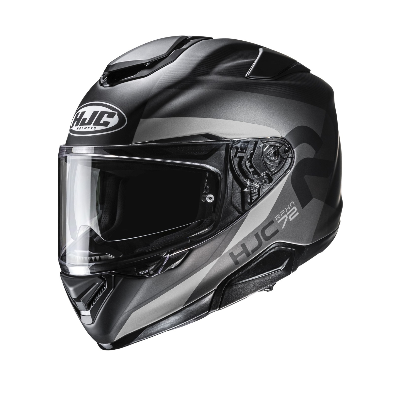 RPHA 72 Phyta MC5SF Motorrad Helm Schwarz Grau Matt mit Sonnenblende