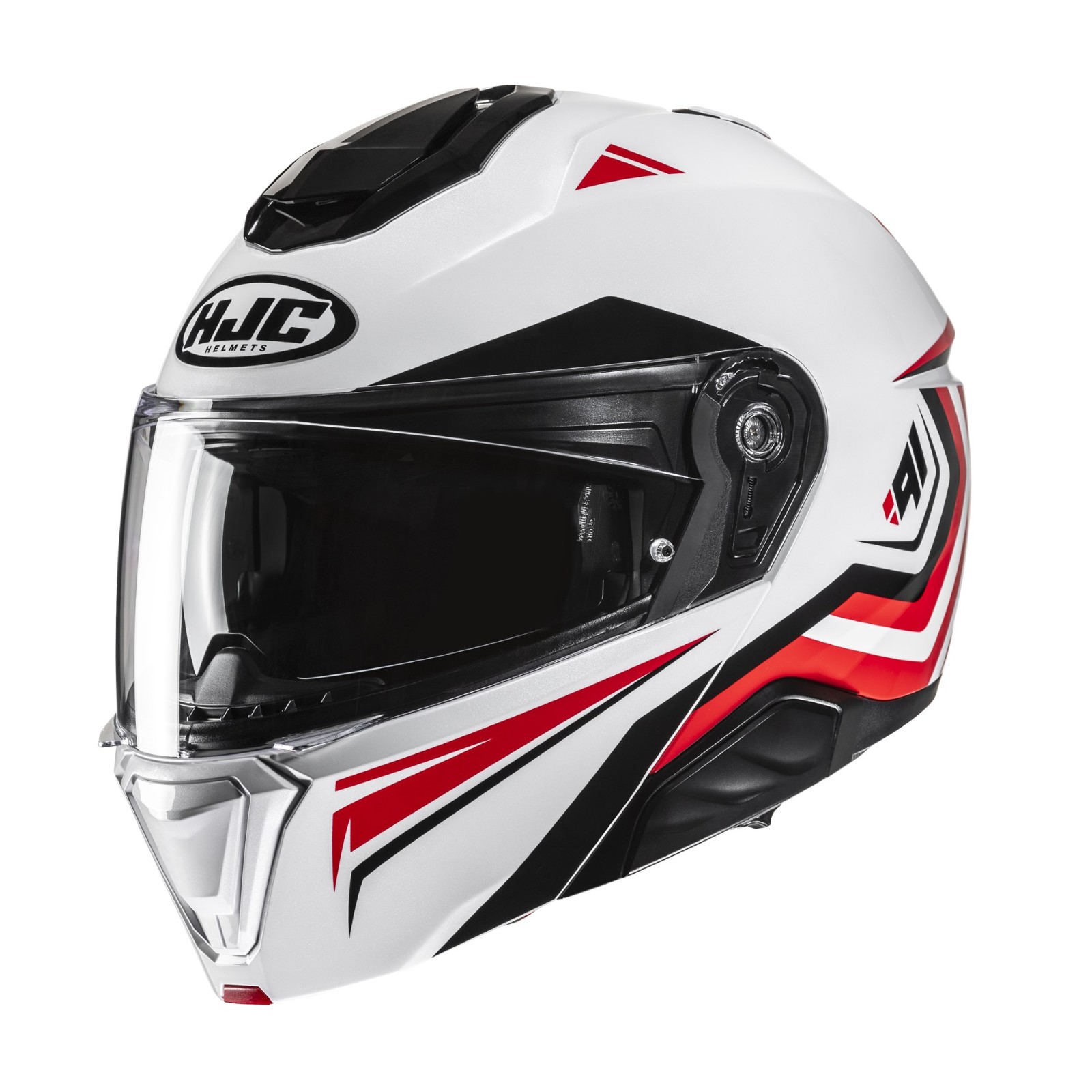 i91 Tricus MC1 White Red Motorcycle Flip-Up Helmet