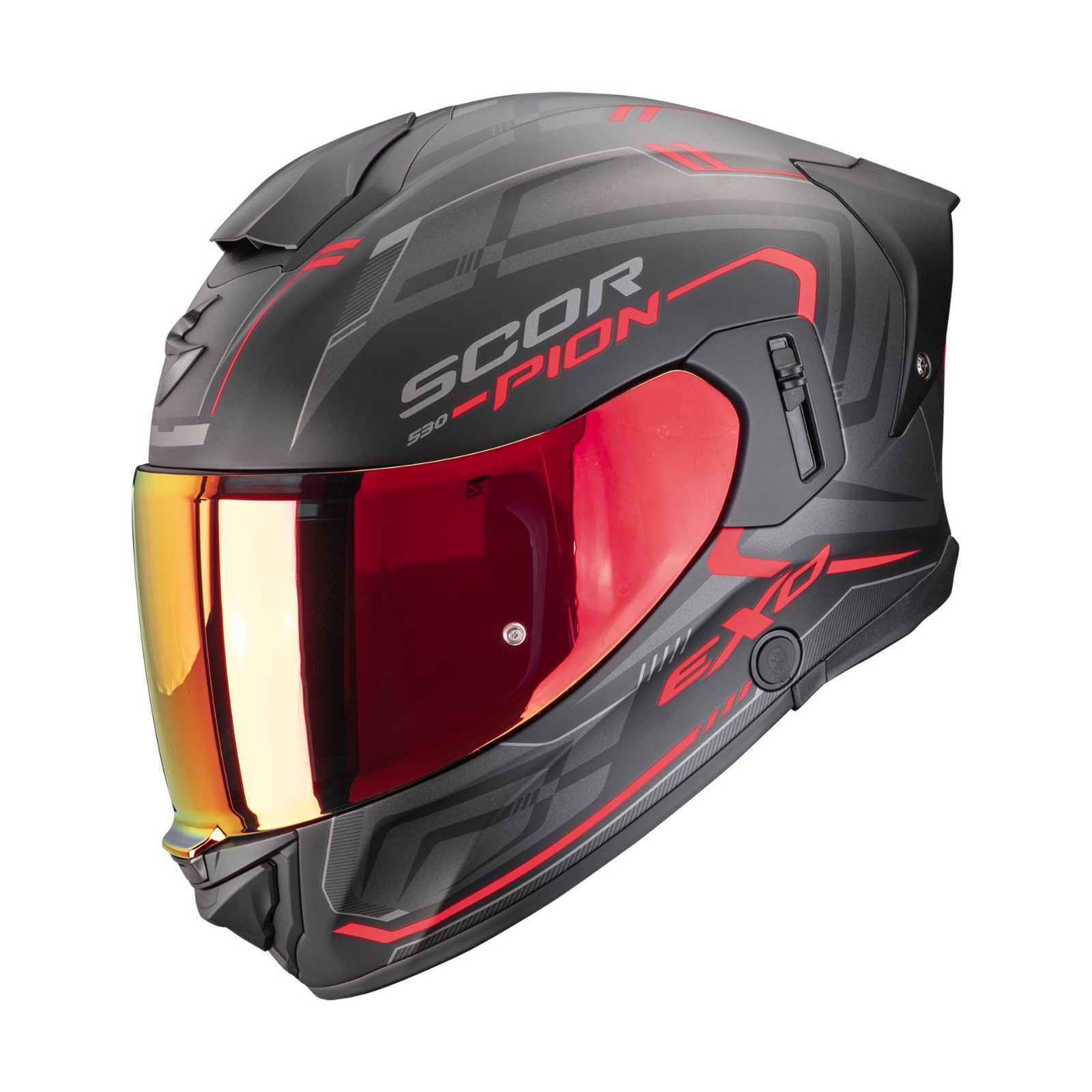 EXO-530 Air Slope Motorcycle Helmet Black Red Matt