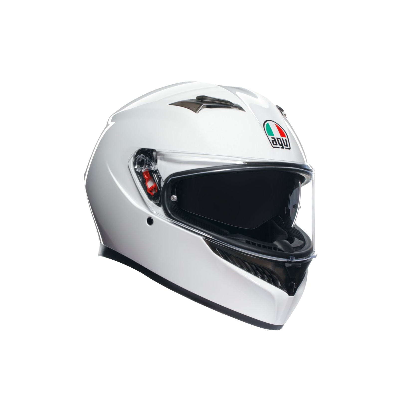 K3 Solid Mono White Motorrad Helm Weiß Glanz