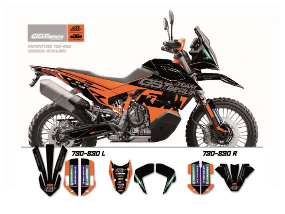 KTM GST Berlin Dekor 790-890 Adventure schwarz-orange